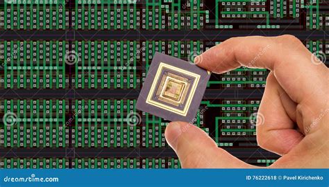 Microprocessor In Hand And Signals Stock Photo CartoonDealer Com 78584058
