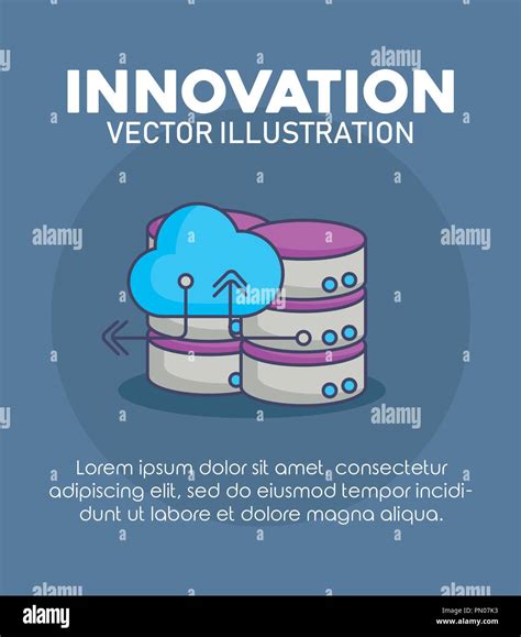 database server cloud storage data innovation technology vector