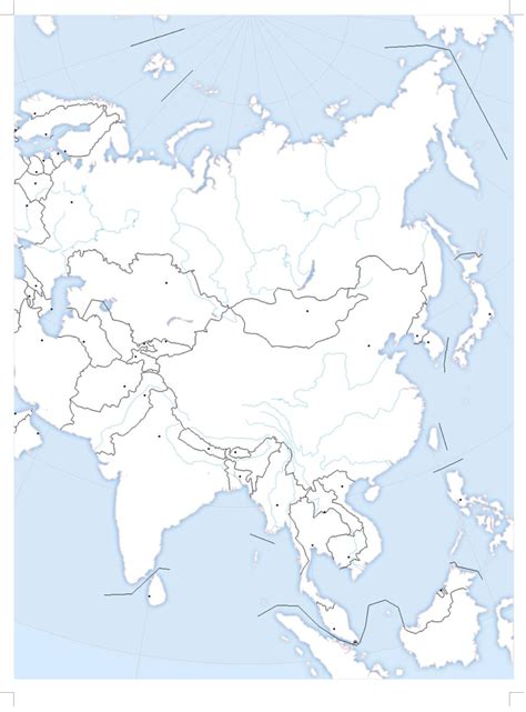 Blank Map Of Asia No Borders