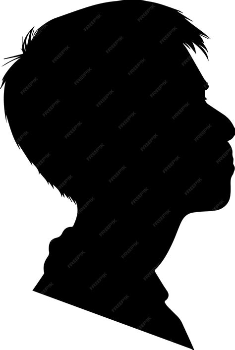 Silueta De Vector De Perfil De Hombre 48 Vector Premium
