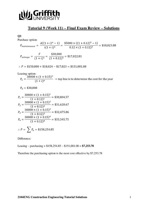 week 11 tutorial solutions tutorial 9 week 11 final exam review