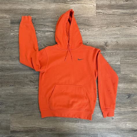 Nike Bright Orange Pullover Hoodie Size Depop