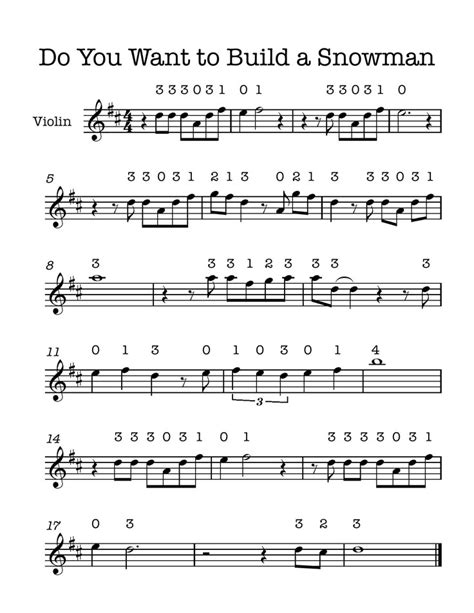 Violin Sheet Music For Beginners Popular