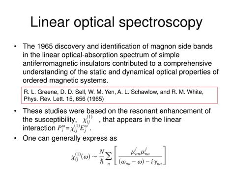 Ppt Nonlinear Optical Spectroscopy In Multiferroics Powerpoint