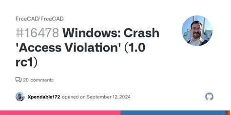 Windows Crash Access Violation 10 Rc1 · Issue 16478 · Freecad