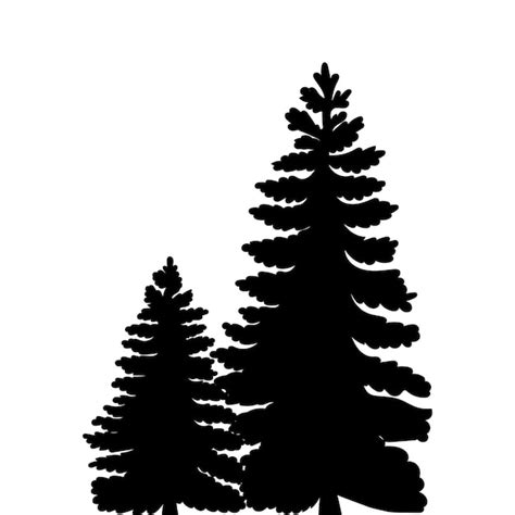 Silueta Del árbol De Navidad En Un Vector De Fondo Blanco Vector Premium