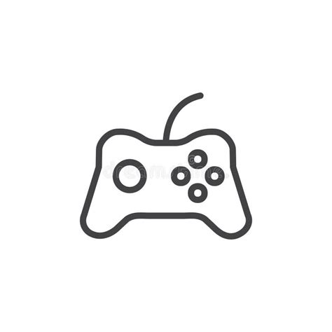 Gamepad Icon Thin Outline Art Symbol Stock Illustration Illustration Of Minimalistic Video