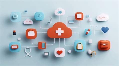 Abstract Illustration Of Cloud Computing In The Healthcare Industry