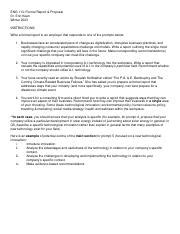 Writing A Formal Report Proposal For ENG Course Hero