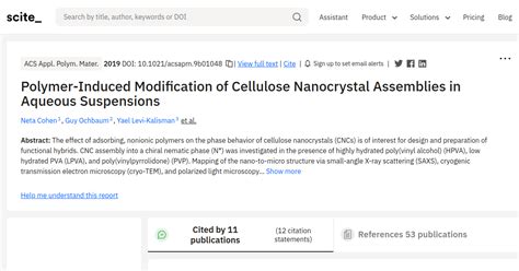Polymer Induced Modification Of Cellulose Nanocrystal Assemblies In Aqueous Suspensions