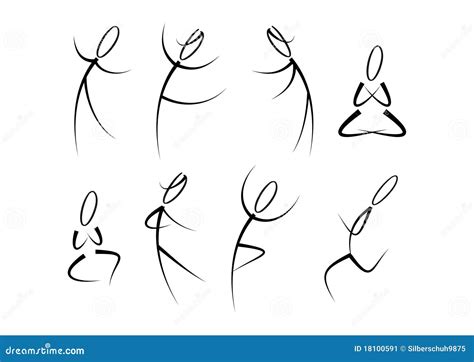 Mensen In Beweging Fitness Sporten Yoga Vector Illustratie Illustration Of Tekening