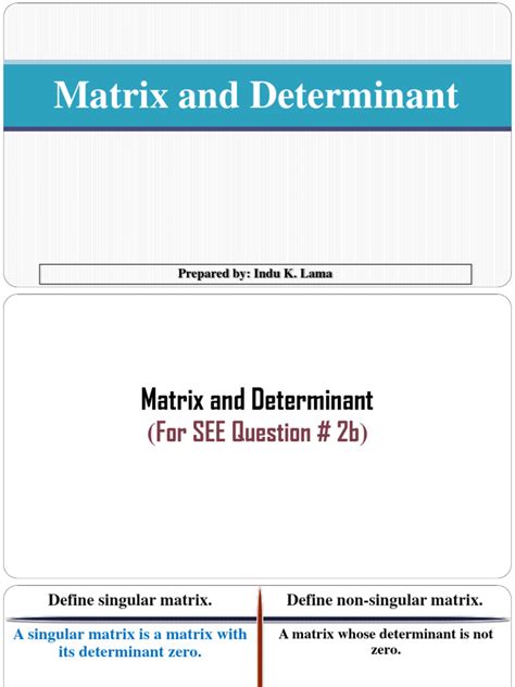 Matrix And Determinant Revision Worksheet Pdf Matrix Mathematics Determinant