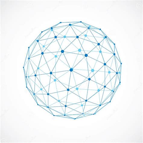 3d Vector Digital Wireframe Spherical Object Made Using Triangular Facets Geometric Polygonal