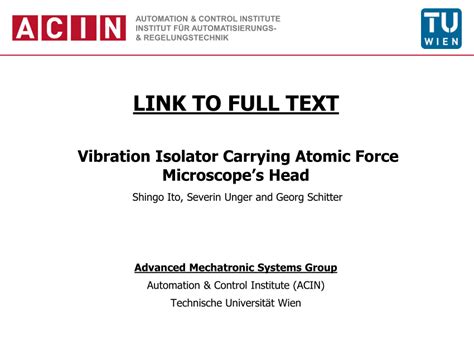 Pdf Vibration Isolator Carrying Atomic Force Microscopes Head