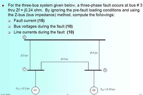 Solved For The Three Bus System Given Below A Three Phase Fault