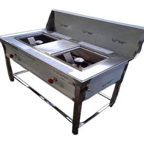LPG Stainless Steel Two Burner Range For Commercial At In Hyderabad