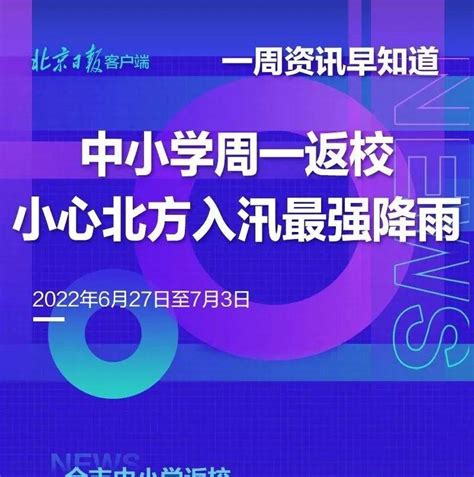 一周资讯早知道 中小学周一返校！小心北方入汛最强降雨房山社区男子