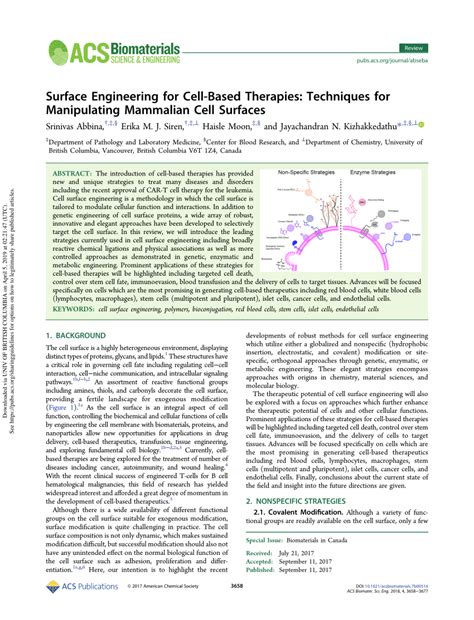 Pdf Cell Surface Engineering