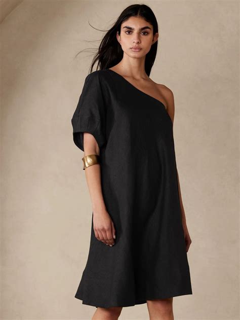 Odile One Shoulder Linen Dress Banana Republic Linen Dress Dress