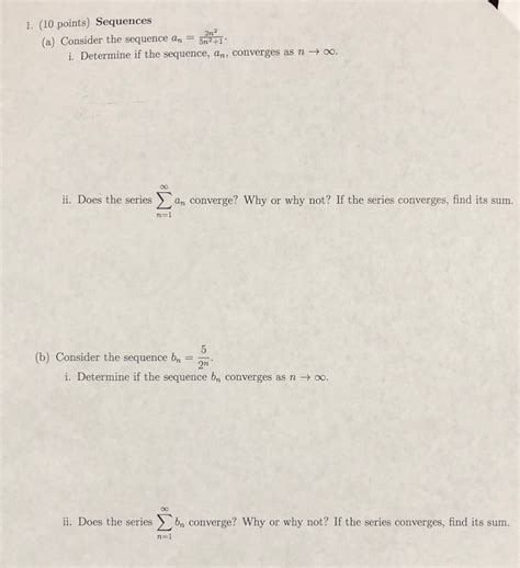 Solved Points Sequences A Consider The Sequence Chegg