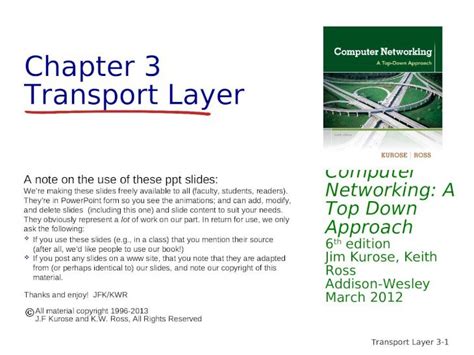 (PPT) Transport Layer 3-1 Chapter 3 Transport Layer Computer Networking ...