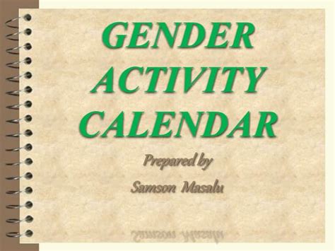 Gender Activity Calendar Pptx