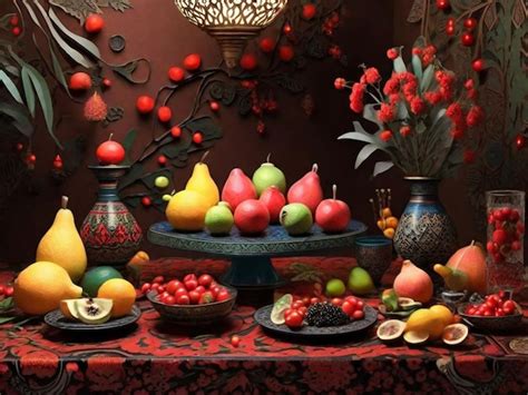 Premium Ai Image Yalda Night Decoration Table