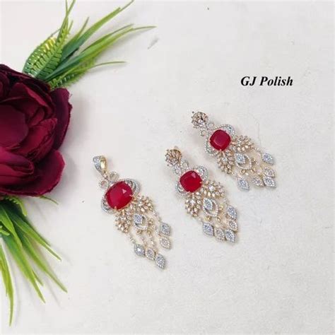 Ad Classy Pendant Set At ₹ 1500set American Diamond Pendant Set In