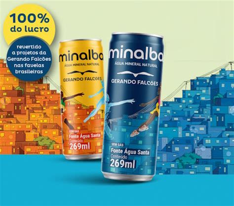 MINALBA BRASIL E GERANDO FALCÕES LANÇAM ÁGUA MINERAL EM LATA Mesa de bar