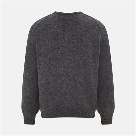 Charcoal Grey Cashmere V Neck Jumper Turnbull And Asser