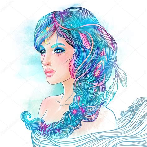 Ilustración de Escorpio signo astrológico como una chica hermosa