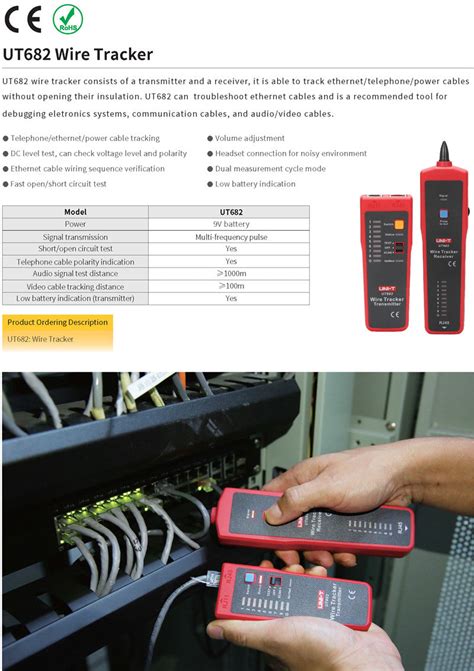 [ut682] Uni T Network Wire Tester Tracker Rj11 Rj45 Wire Line Finder