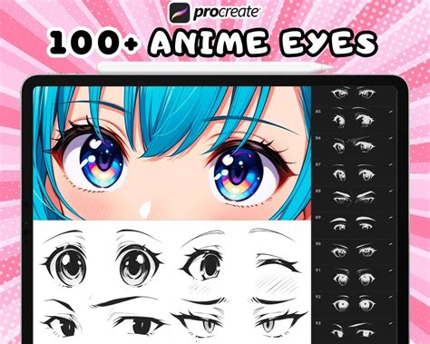 100 Procreate Manga Eyes Stamps Procreate Anime Eyes Stamps Procreate Anime Brushes