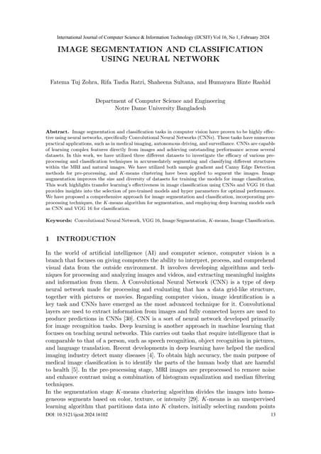 Image Segmentation And Classification Using Neural Network Pdf
