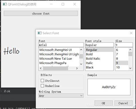 Pyqt5之qfontdialog字体选择对话框pyqt Choicefont Csdn博客