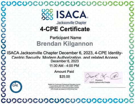 Brendan Kilgannon On Linkedin I Enjoyed Attending The Jacksonville Isaca Seminar Learned