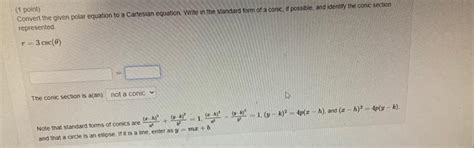 solved convert the given polar equation to a cartesian
