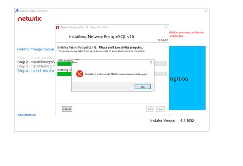 netwrix privilege secure access error 0x80070001 on installation