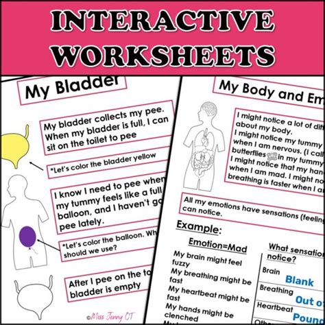 Interoception Curriculum And Self Regulation Worksheets Bundle Miss Jenny Ot