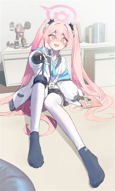Safebooru 1girl Absurdres Black Gloves Blue Archive Fingerless Gloves