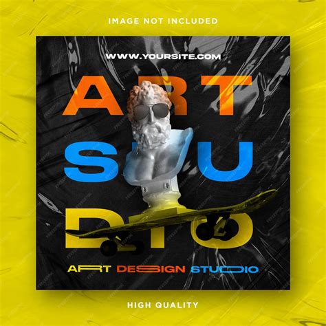 Premium Psd Modern Statue Art Flyer Poster Design Template