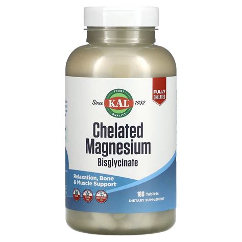 Магний бисглицинат KAL Magnesium Bisglycinate, 315мг, 180 таблеток ...