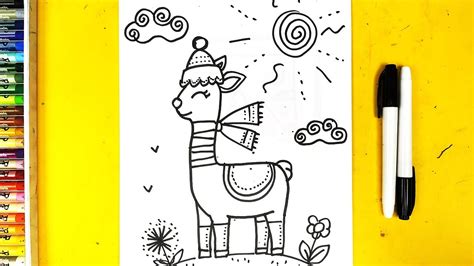 Рисуем ЛИНИЕЙ как нарисовать ЛАМУ можно раскрасить Youtube