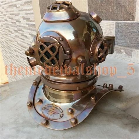 6and Antique Finish Brass Maritime Us Navy Mark Iv Mini Diving Divers