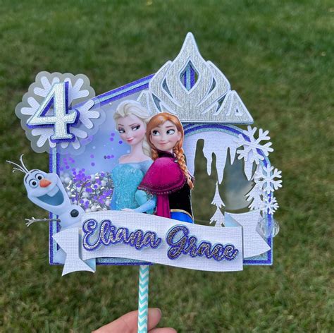 Frozen Cake Topper Party Decoration Frozen Disney Birthday Etsy
