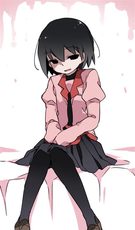 Safebooru 1girl Bed Bed Sheet Black Eyes Black Hair Black Legwear