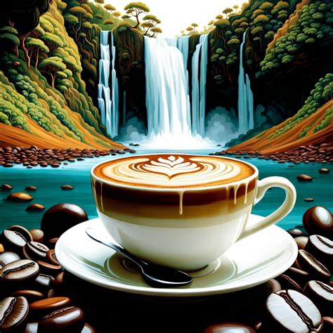 Cappuccino And Waterfall Ai Generated Artwork Nightcafe Creator