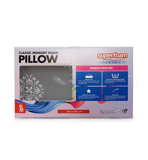 Classic Memory Foam Pillow Grey Superfoam Ltd