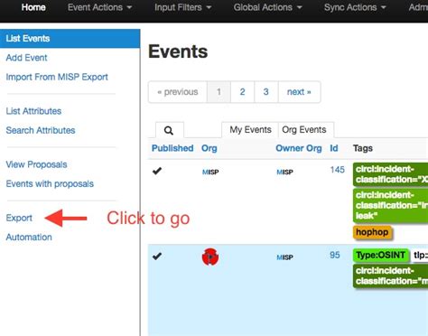 Quick Start · User Guide Of Misp Intelligence Sharing Platform
