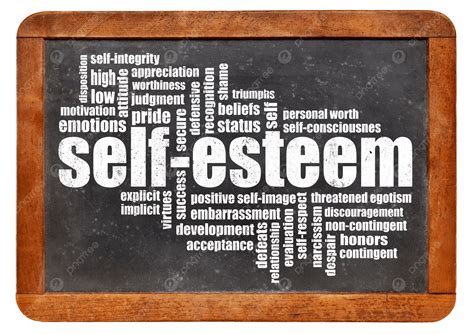 Self Esteem Word Cloud Isolated High Blackboard Self Esteem Png